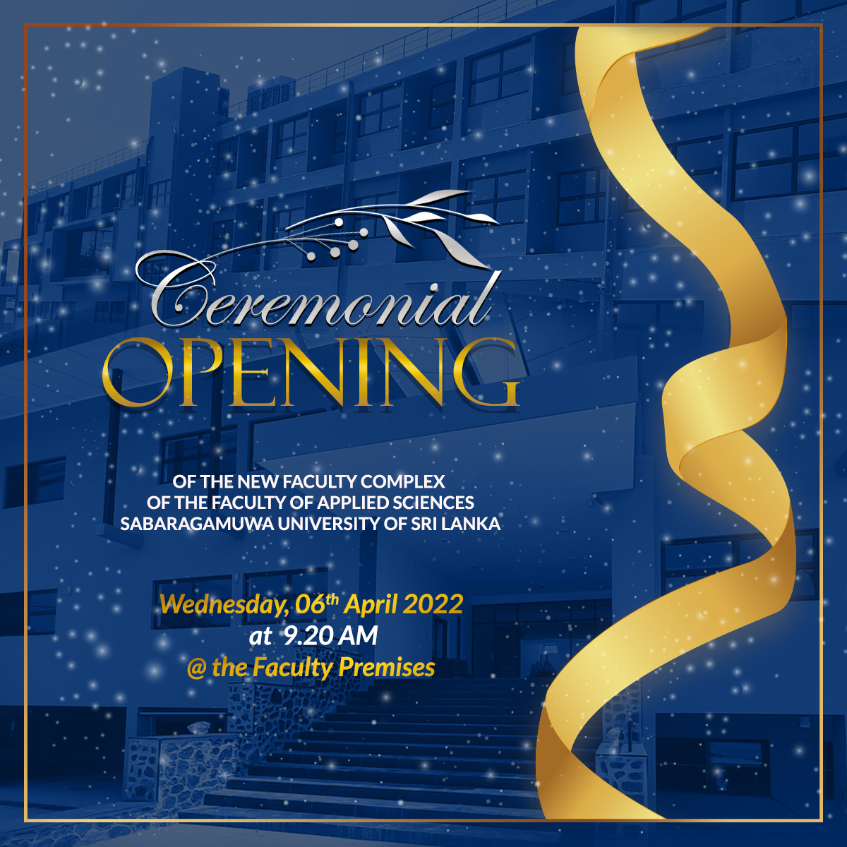 Ceremonial Opening of the New Faculty Complex of the Faculty of Applied ...