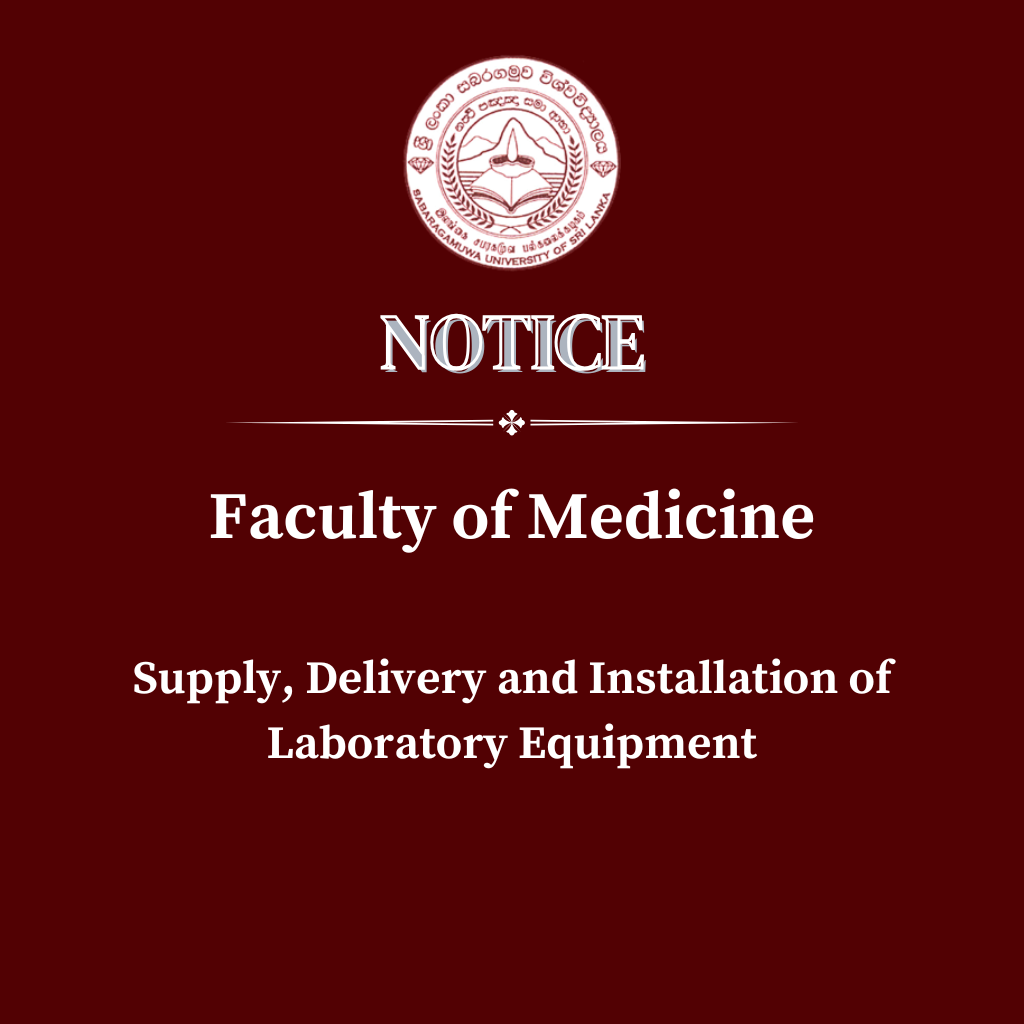 Supply, Delivery and Installation of Laboratory Equipment - Faculty of ...