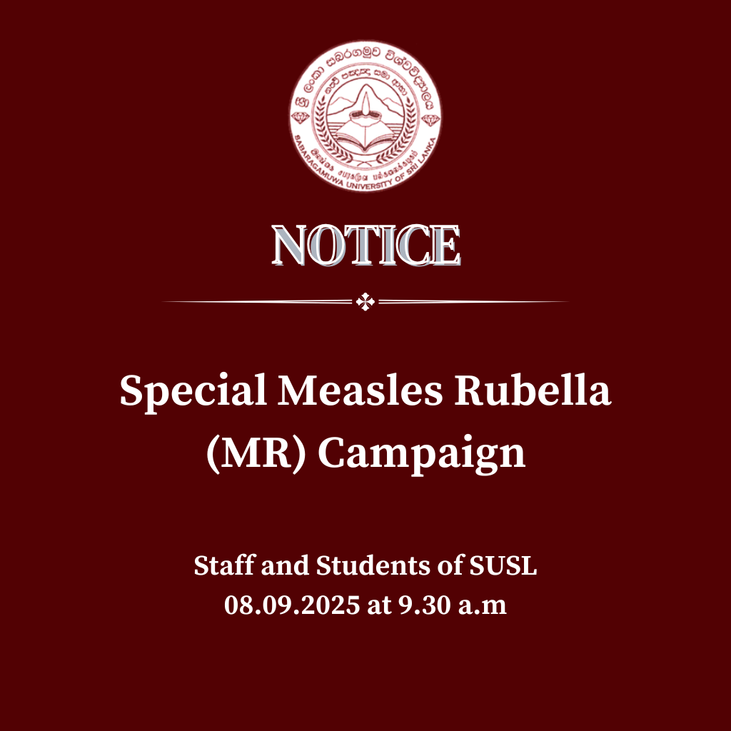 Special Measles Rubella (MR) Campaign Staff and Students of SUSL | SUSL